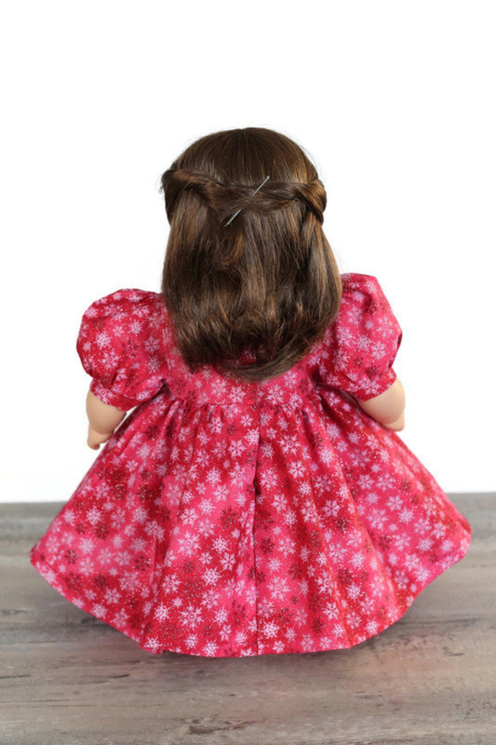 Crimson Red & White Snowflakes Doll Dress With White Rickrack - Etsy