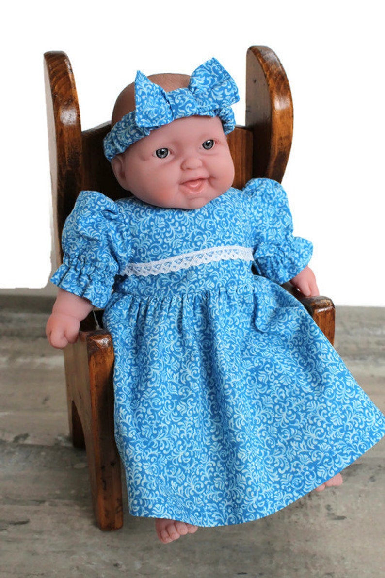 Sky Blue Baby Doll Dress 2 Piece Gift Set With Dress and Bow - Etsy