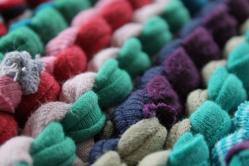 Knitted Rag Rug T Shirt Rug Coral Melon Pink Peach | Etsy