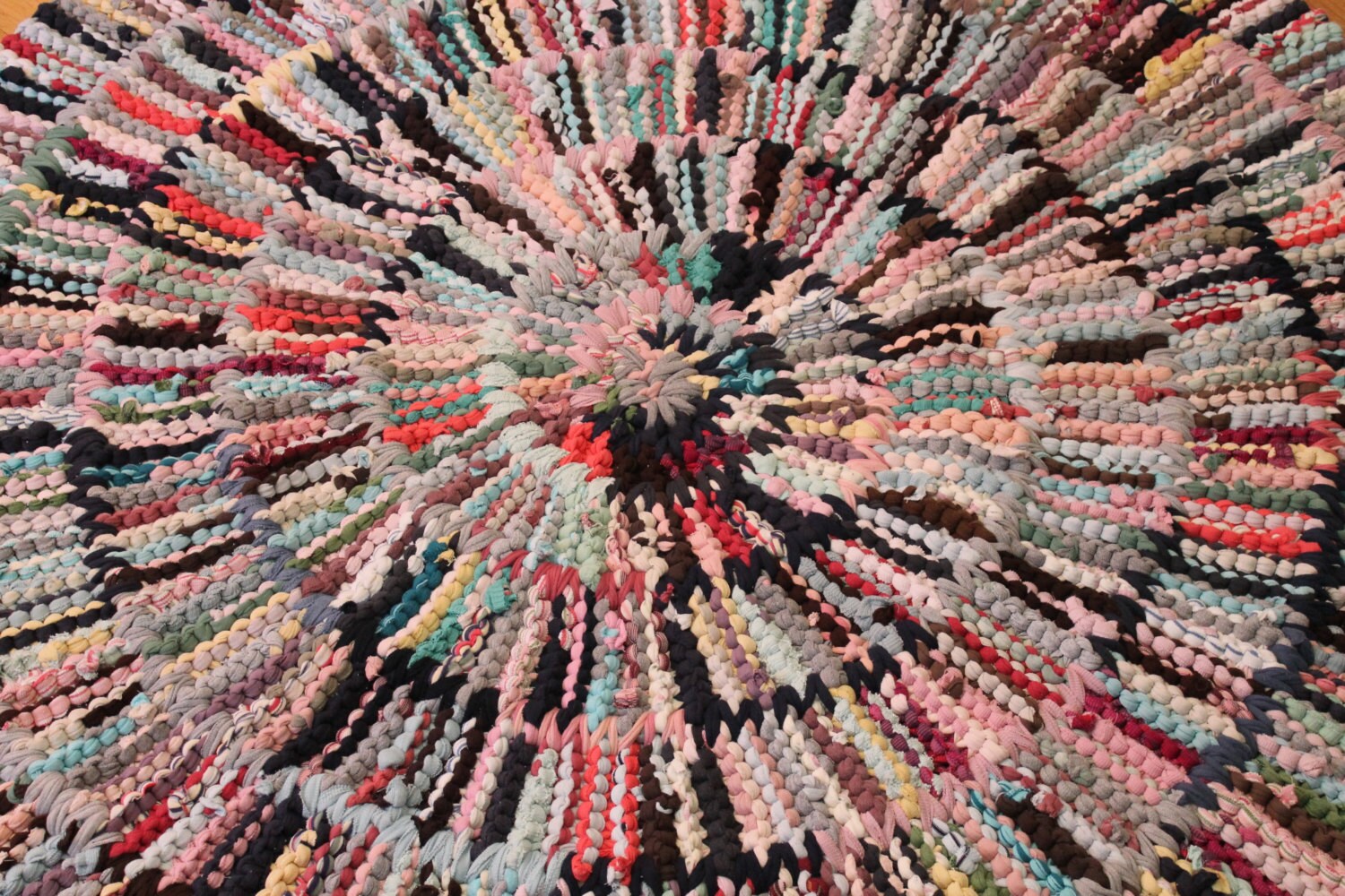 Pink T Shirt Rag Rug Knitted Circular Rug Round Rug Nursery - Etsy