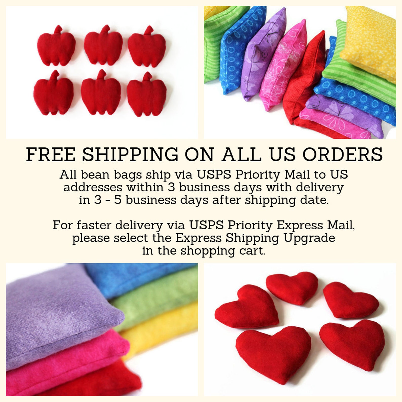 Rainbow Shaped Bean Bags set of 6 Triangle Circle Rectangle - Etsy