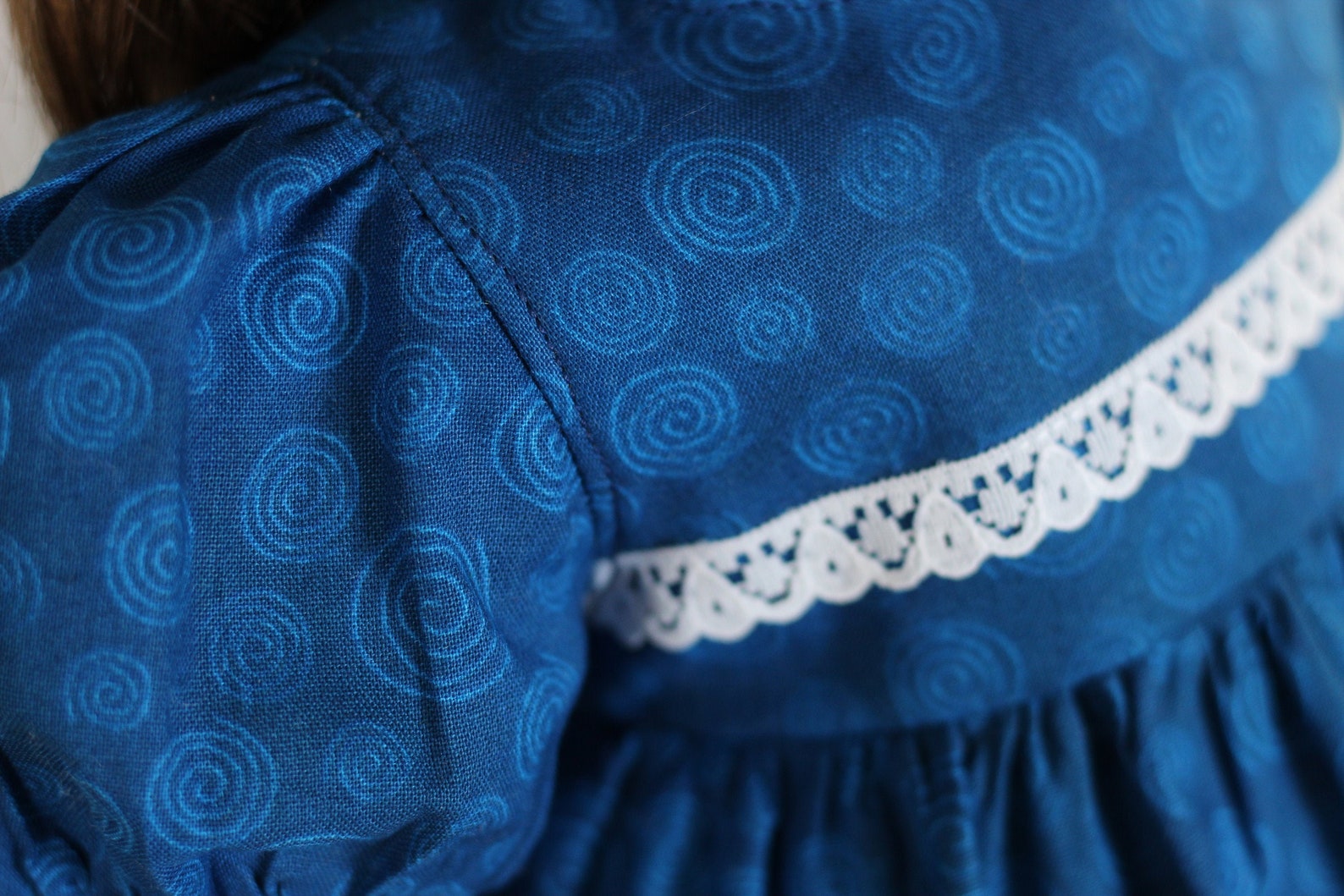 Royal Blue Baby Doll Dress With Swirl Print Birthday Party - Etsy