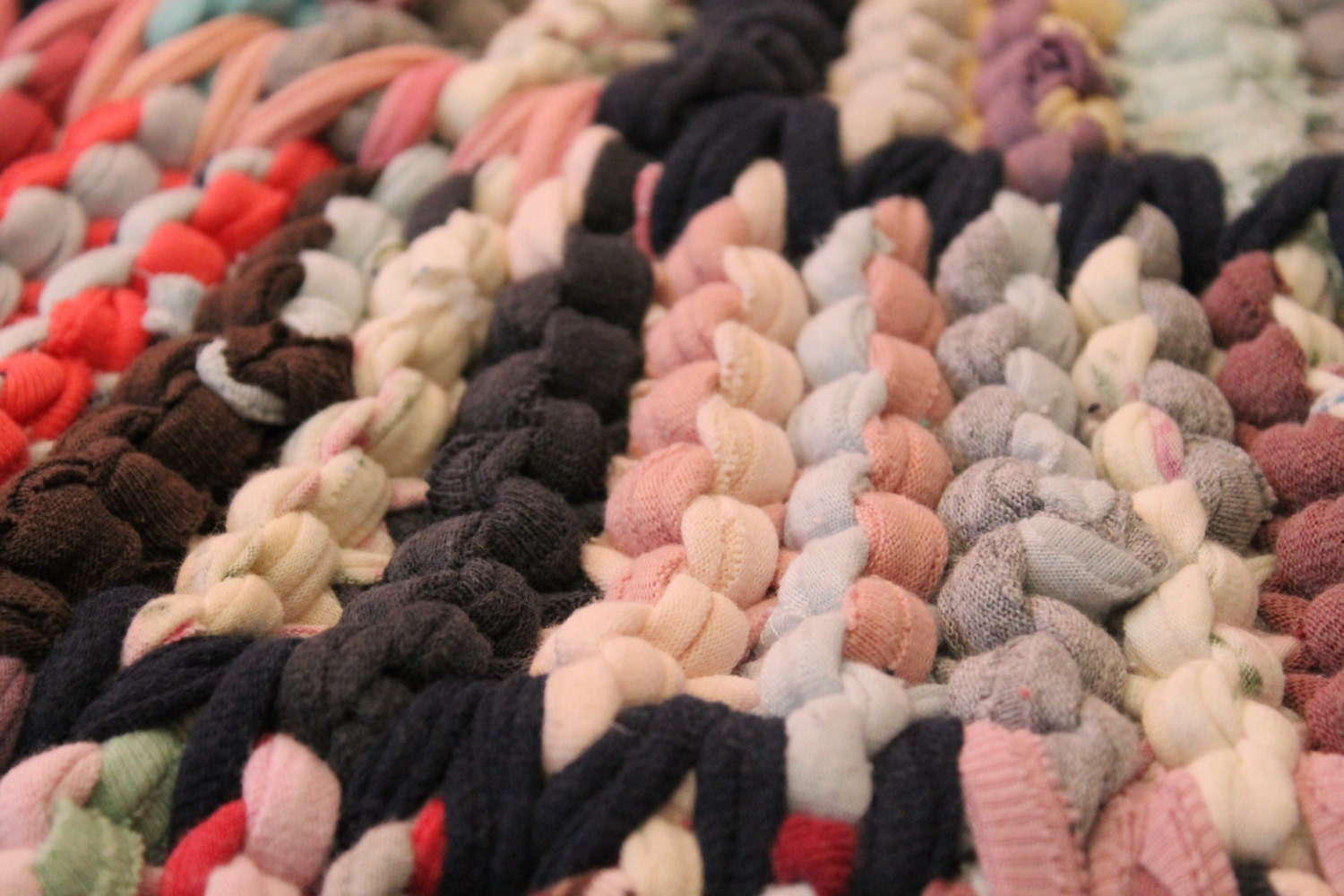 Pink T Shirt Rag Rug Knitted Circular Rug Round Rug Nursery - Etsy