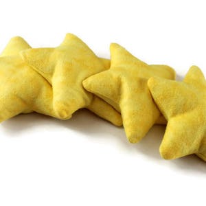 Large Yellow Star Shaped Bean Bags, Set of 4, Bright Yellow, Flannel ...