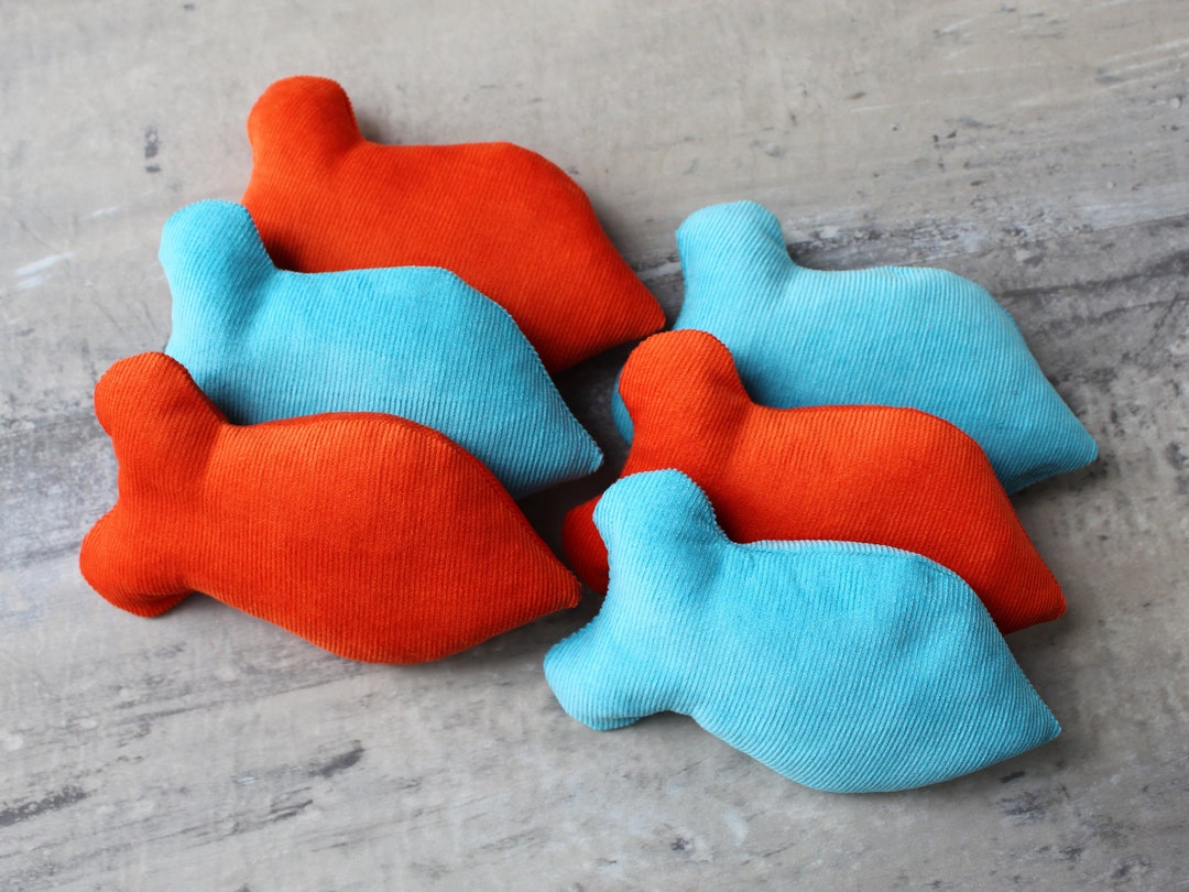 Orange & Turquoise Goldfish Shaped Bean Bags Child's Fish - Etsy