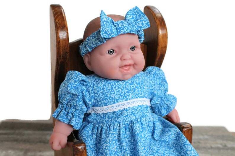 Sky Blue Baby Doll Dress 2 Piece Gift Set With Dress and Bow - Etsy