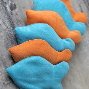 Orange & Turquoise Goldfish Shaped Bean Bags, Child's Fish Toy for ...