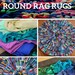 T Shirt Rag Rug, Rainbow Circular Rug, Round, Cottage Chic Decor, Log ...