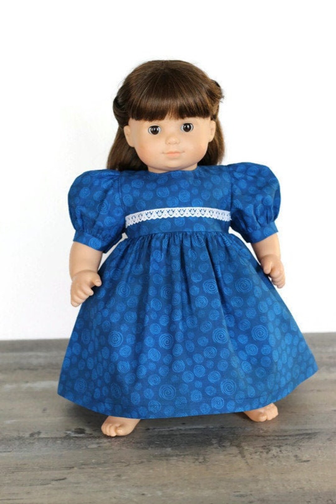 Royal Blue Baby Doll Dress With Swirl Print, Birthday Party Gift, Fits ...