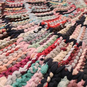 Pink T Shirt Rag Rug, Knitted Circular Rug, Round Rug, Nursery Decor in ...