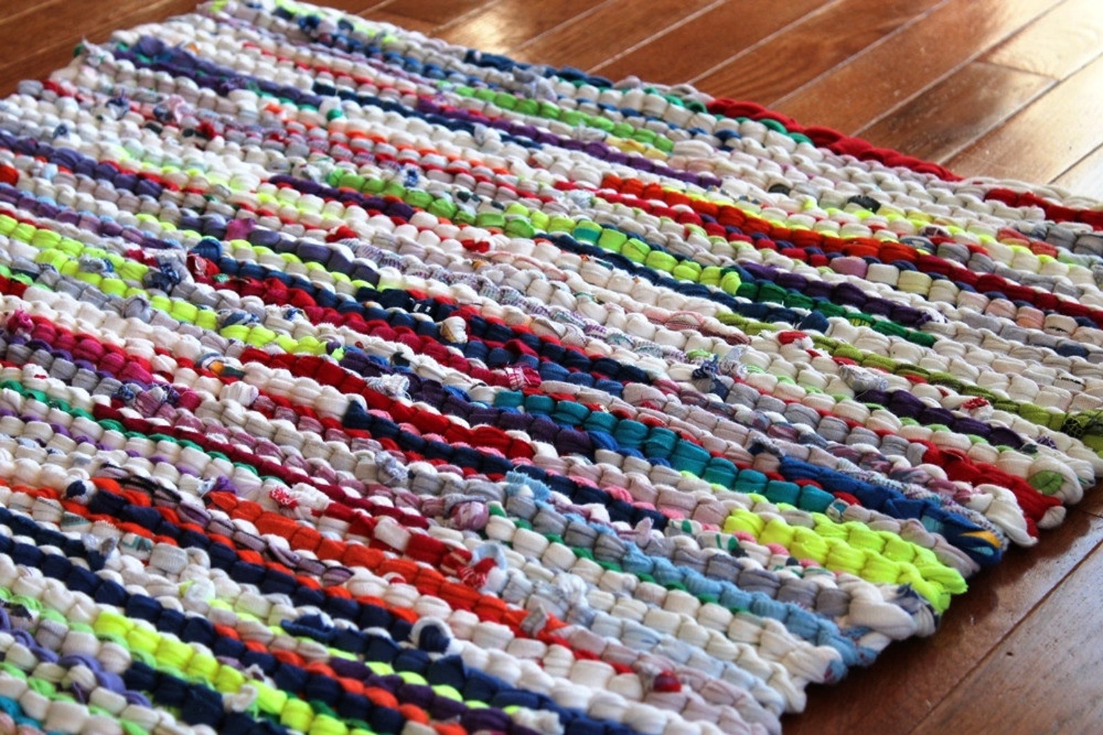 Rag Rug Utility Rug Upcycled T Shirts Bright Rug Purple | Etsy