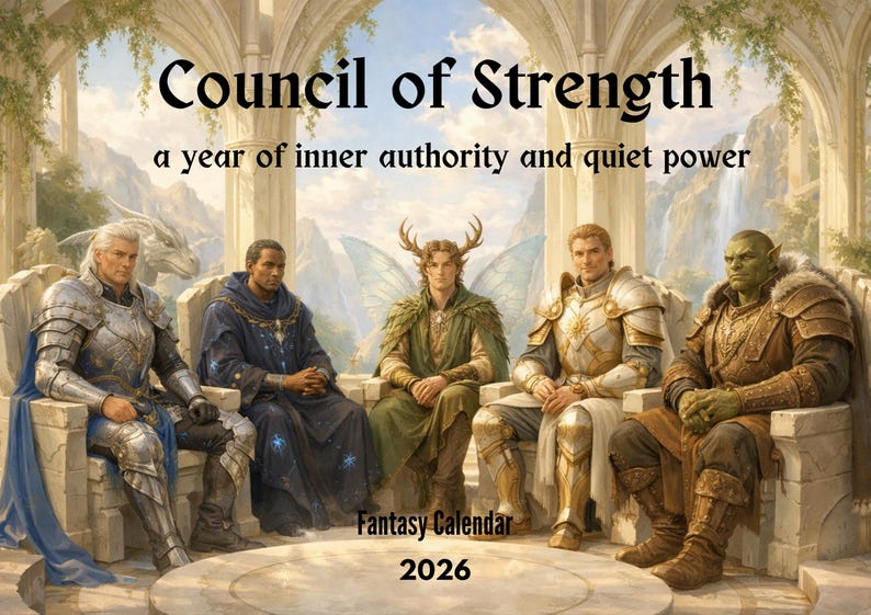 2026 Calendar Council of Strength Mythic Men Wisdom Quotes Seasonal ...