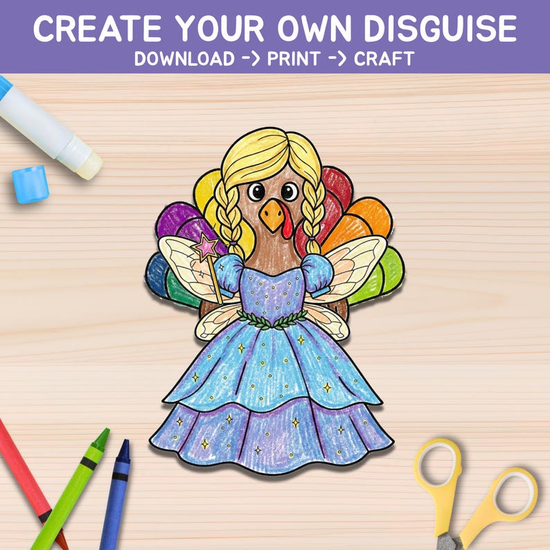 Disguise a Turkey - Fairy Disguise, Princess Thanksgiving Craft, School ...