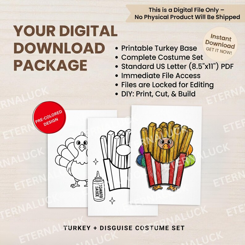 Disguise a Turkey - French Fries Disguise, Food Thanksgiving Craft ...