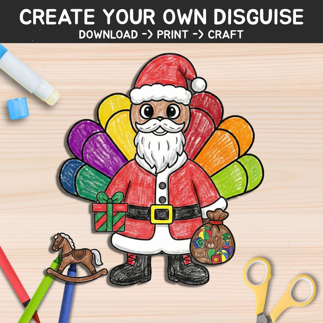 Turkey Disguise Craft – Santa Claus Christmas Activity (digital ...