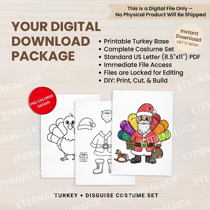 Turkey Disguise Craft – Santa Claus Christmas Activity (digital ...