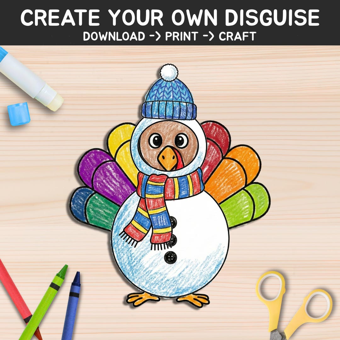 Turkey Disguise Craft – Snowman Christmas Activity (instant Download ...