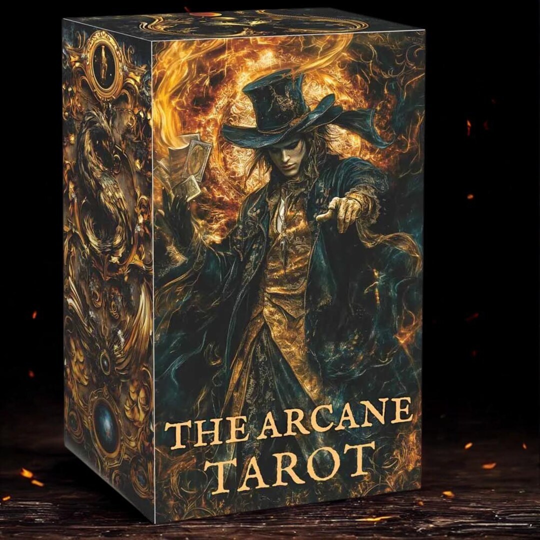 Magic Arcana Tarot Deck, 78 Illustrated Fire Tarot Cards, Tarot Reading ...