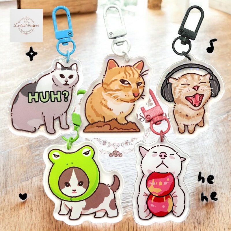 Funny Cat Meme Keychains - Etsy