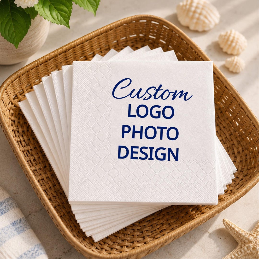 Custom Logo Cocktail Napkins, Personalized Photo Party Napkins for ...