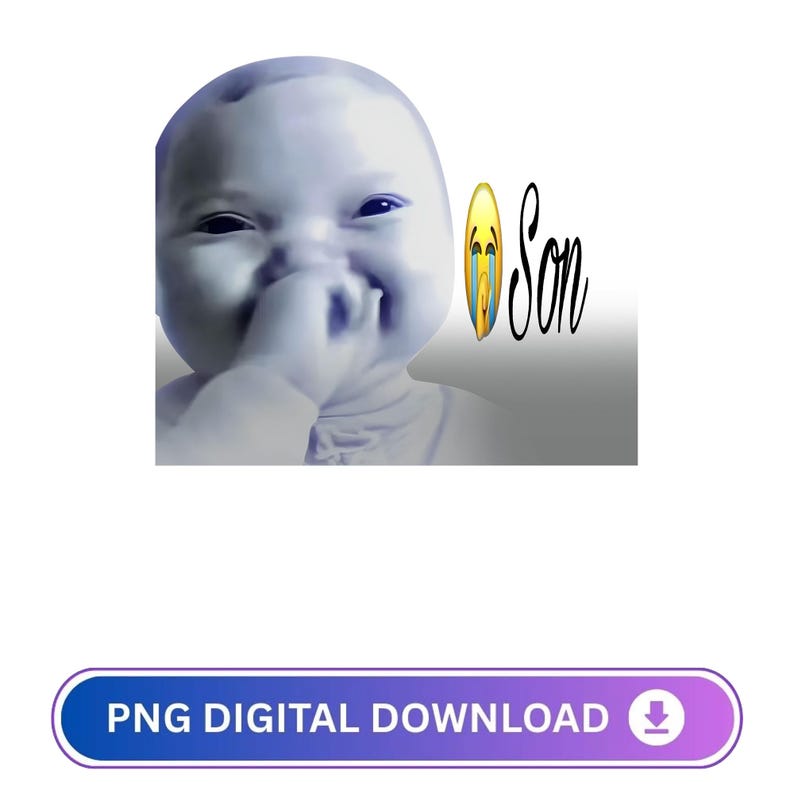 Viral Laughing Baby Meme PNG, "son" Crying Emoji, Tiktok Trend, Funny ...