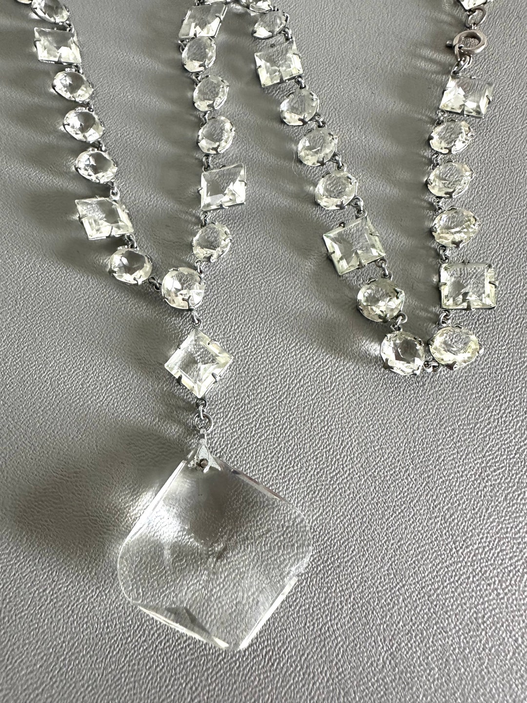 Art Deco Open Back Paste Necklace - Etsy