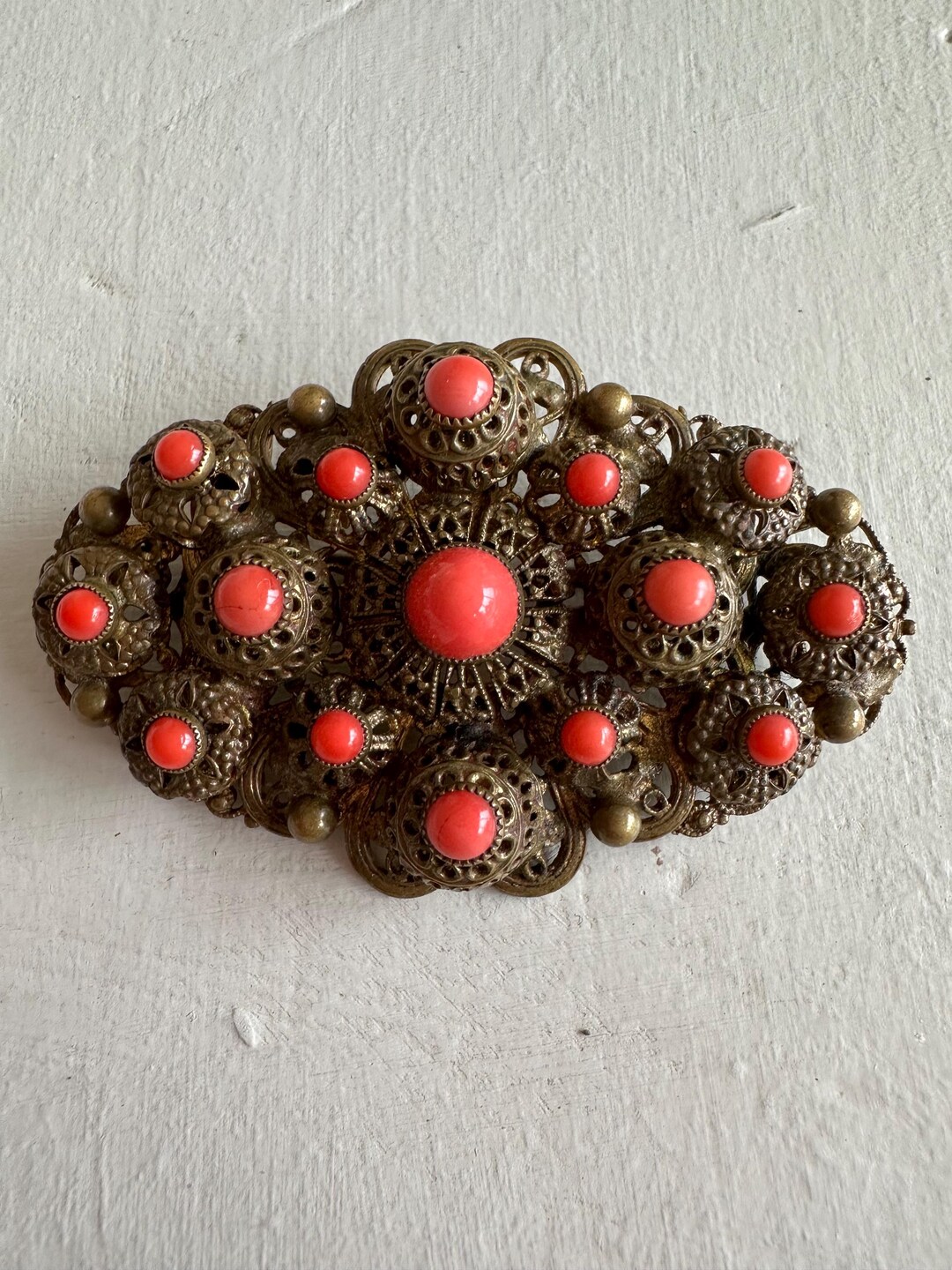 Deco Czech Neiger Brooch - Etsy