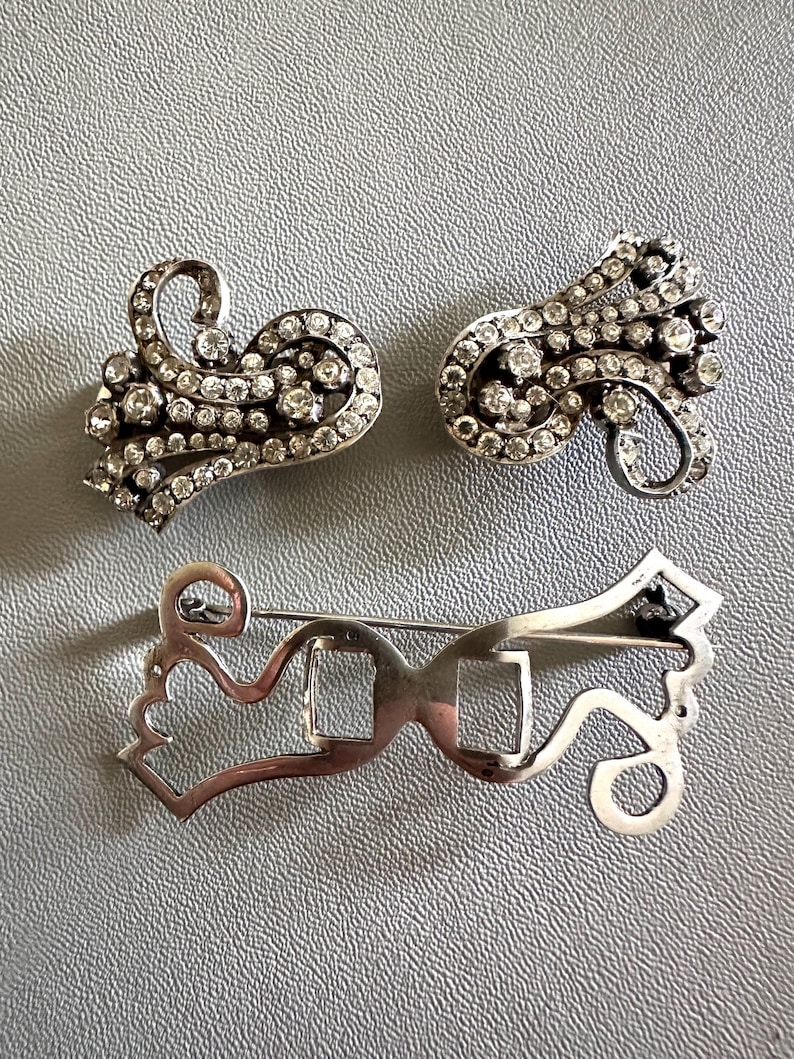 Art Deco Sterling Paste Dress Clips/ Brooch - Etsy UK