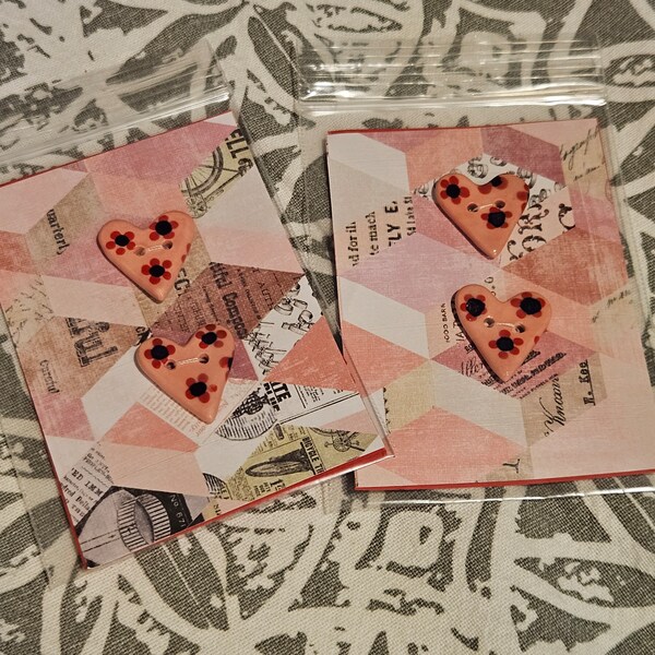 Ceramic Heart Buttons - Etsy