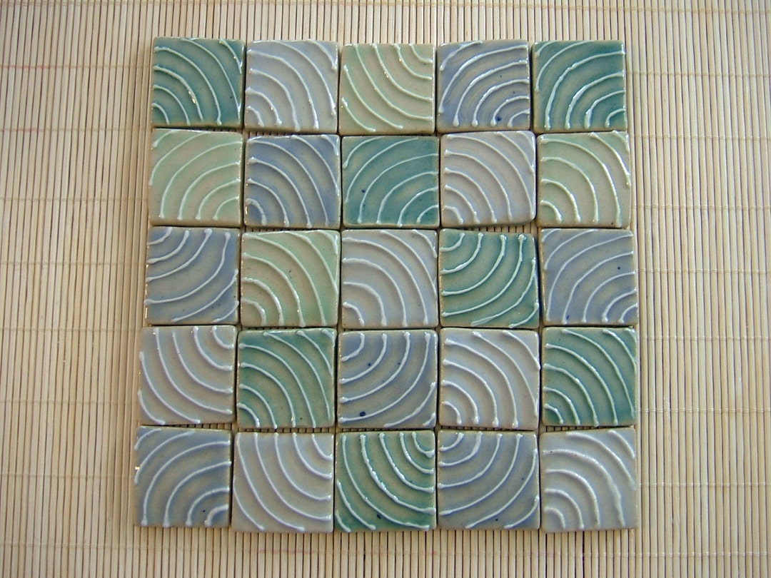 Studio Craft - Group of Small Tiles / Wave Patterns - Etsy