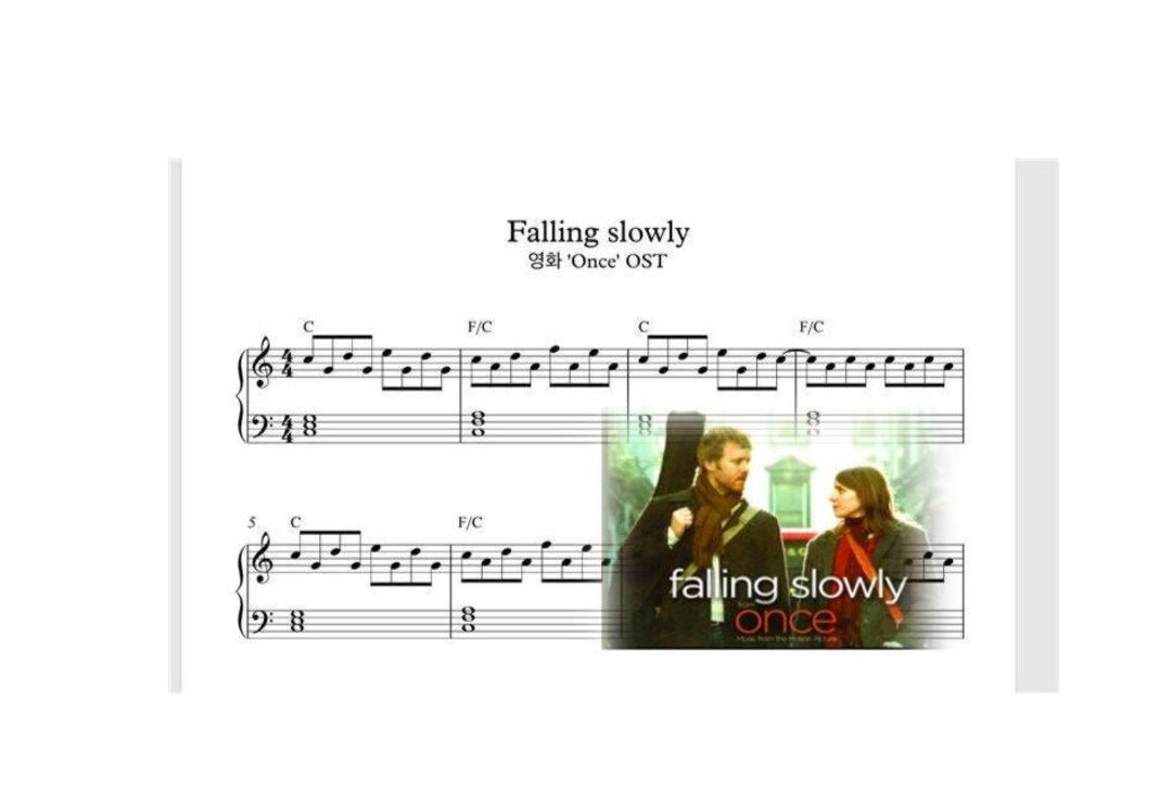 Falling Slowly - Once OST Piano Sheet Music - Etsy