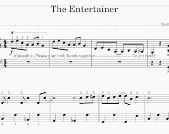 The Entertainer by Scott Joplin, Piano Sheet Music - Intermediate Level ...