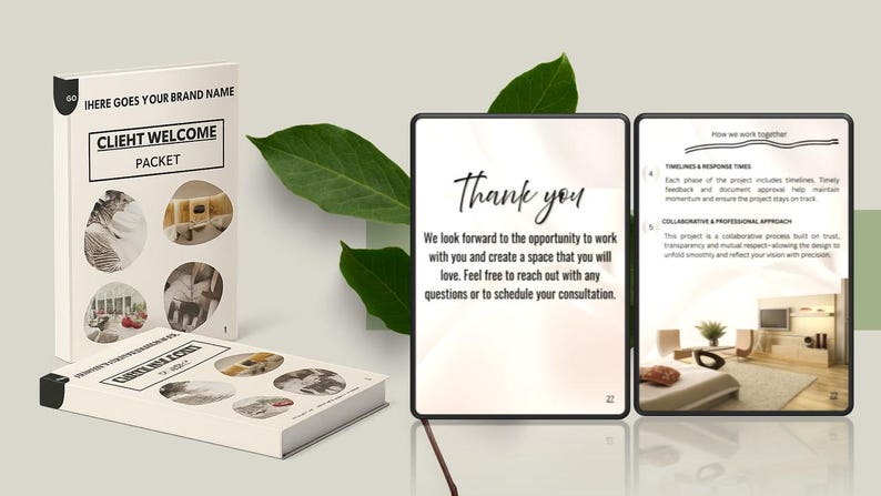 Interior Design Client Welcome Guide Template, Beige Modern Onboarding ...