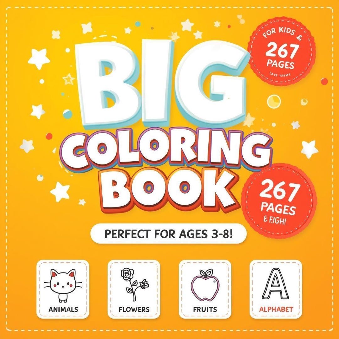 Mega Coloring Book for Kids - Printable Pages - Animals, Alphabet ...