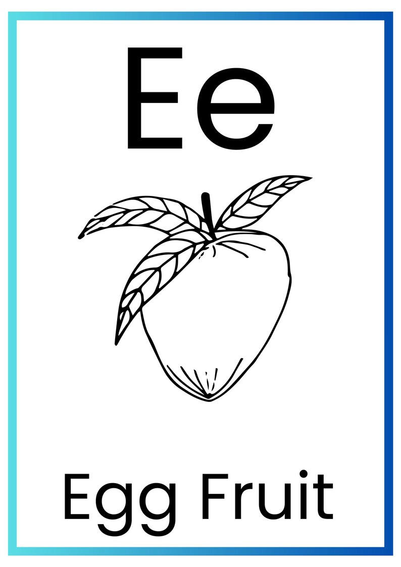 Fruit ABC Coloring Book | Kids Alphabet Learning (PDF Download) - Etsy