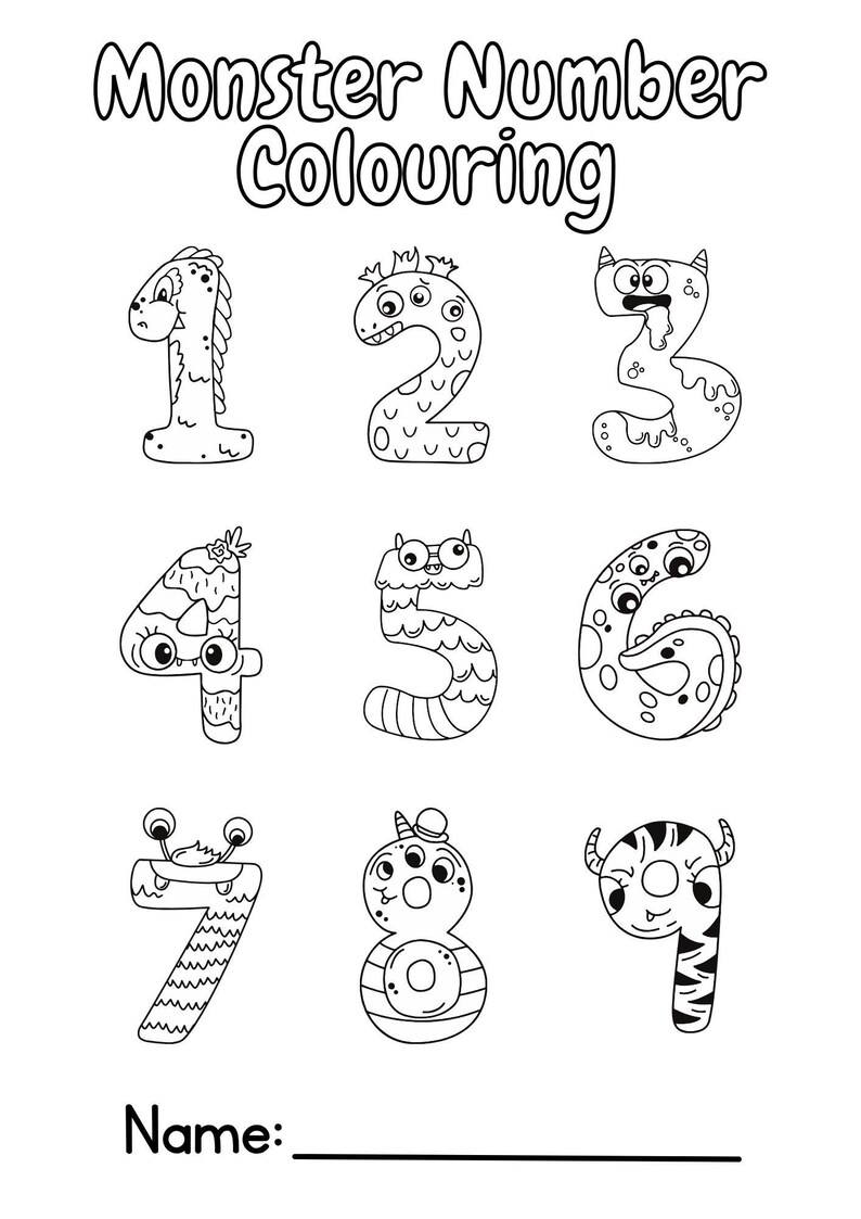 Number Coloring ,tracing Activity Bundle for Kids | Printable Math ...