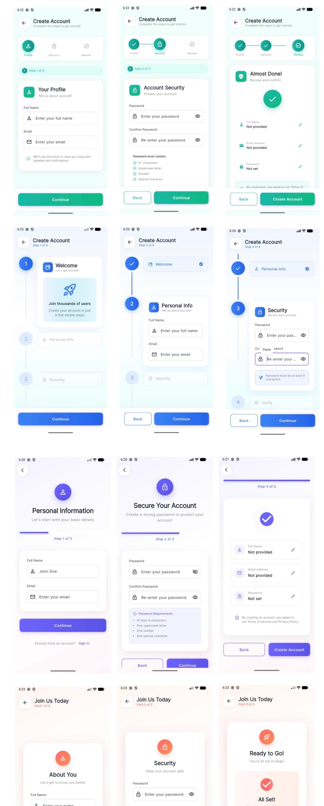 Flutter Signup UI Kit - 20 Premium Screens, Authentication Forms ...