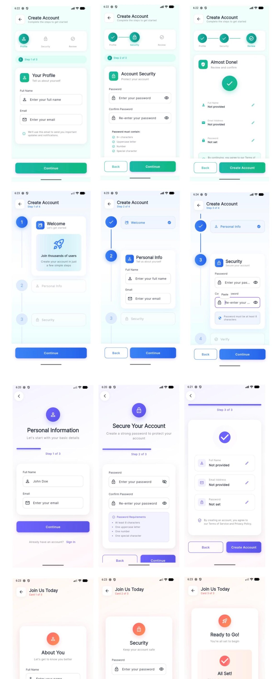 Flutter Signup UI Kit - 20 Premium Screens, Authentication Forms ...
