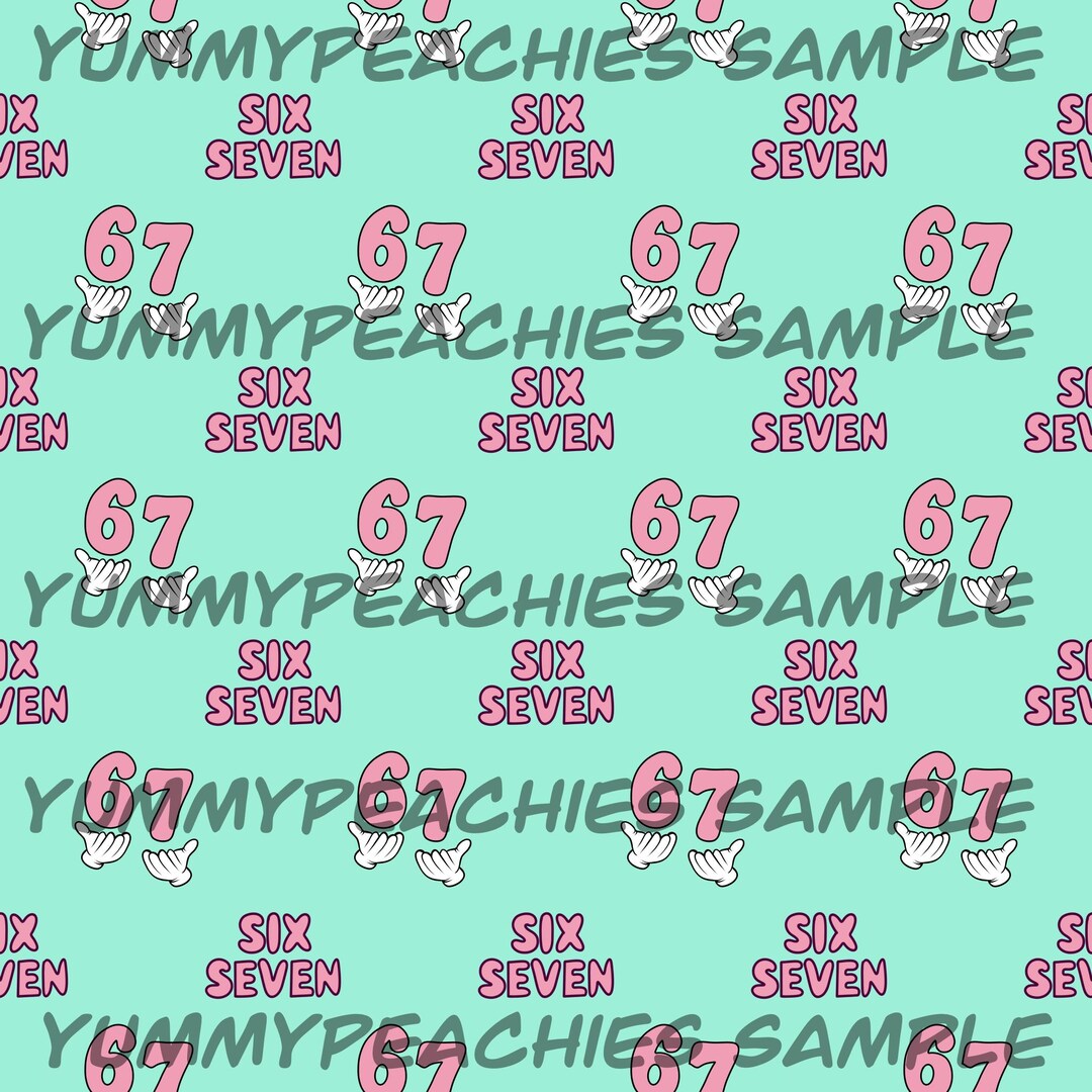 Six Seven Meme Pattern | Retro Typography (digital Download) - Etsy