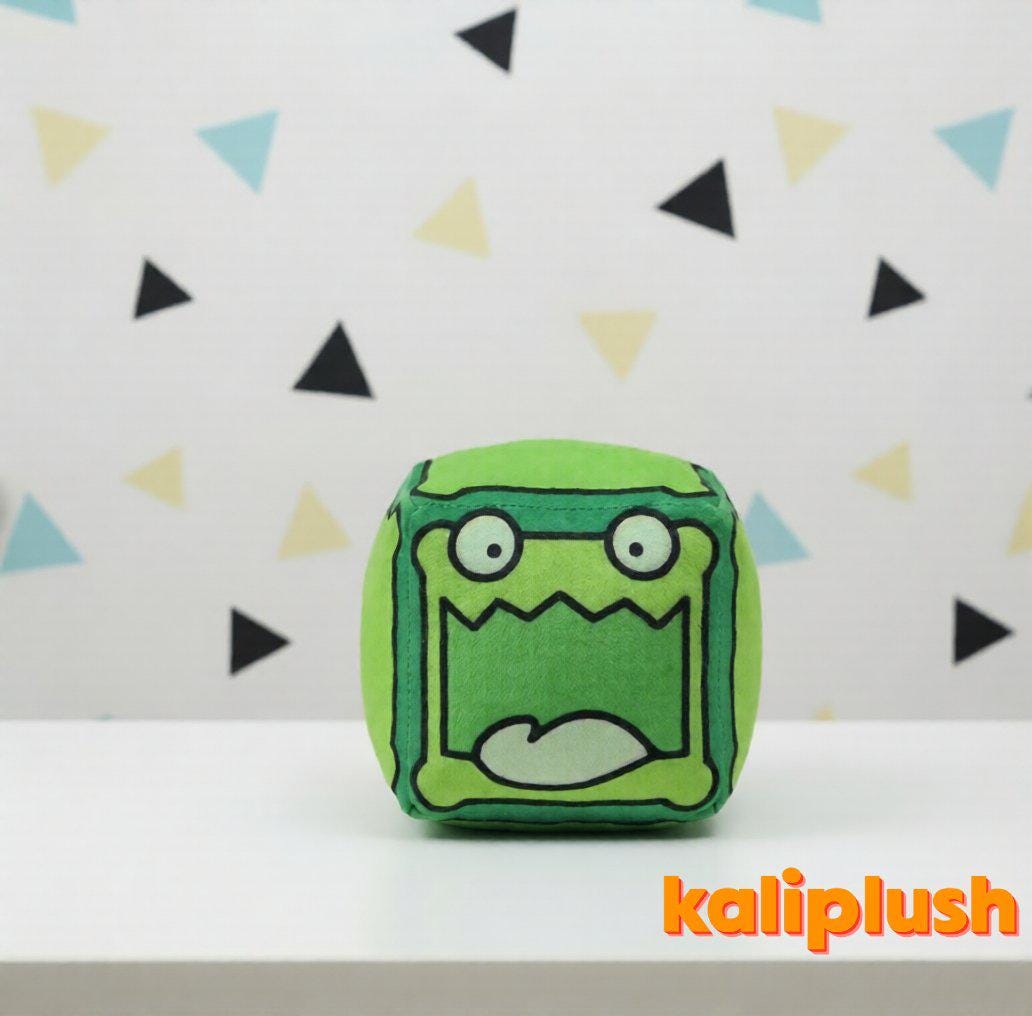 Geometry Dash Plush Cube Toy | Video Game Plushie, Gaming Bedroom Decor ...