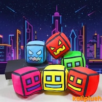 Difficulty Faces, Geometry Dash Toys, 3D Printed Cubes, Geometry Dash ...