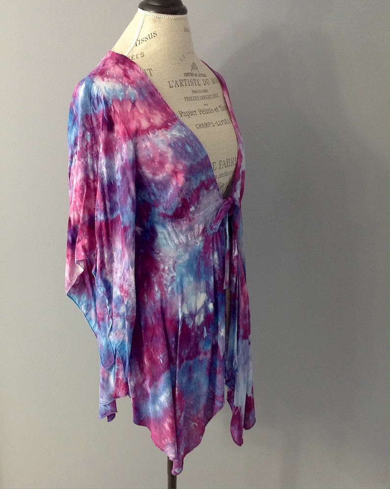 Ice Dyed Kimono Hand Dyed Boho Chic Bohemian Clothing One - Etsy