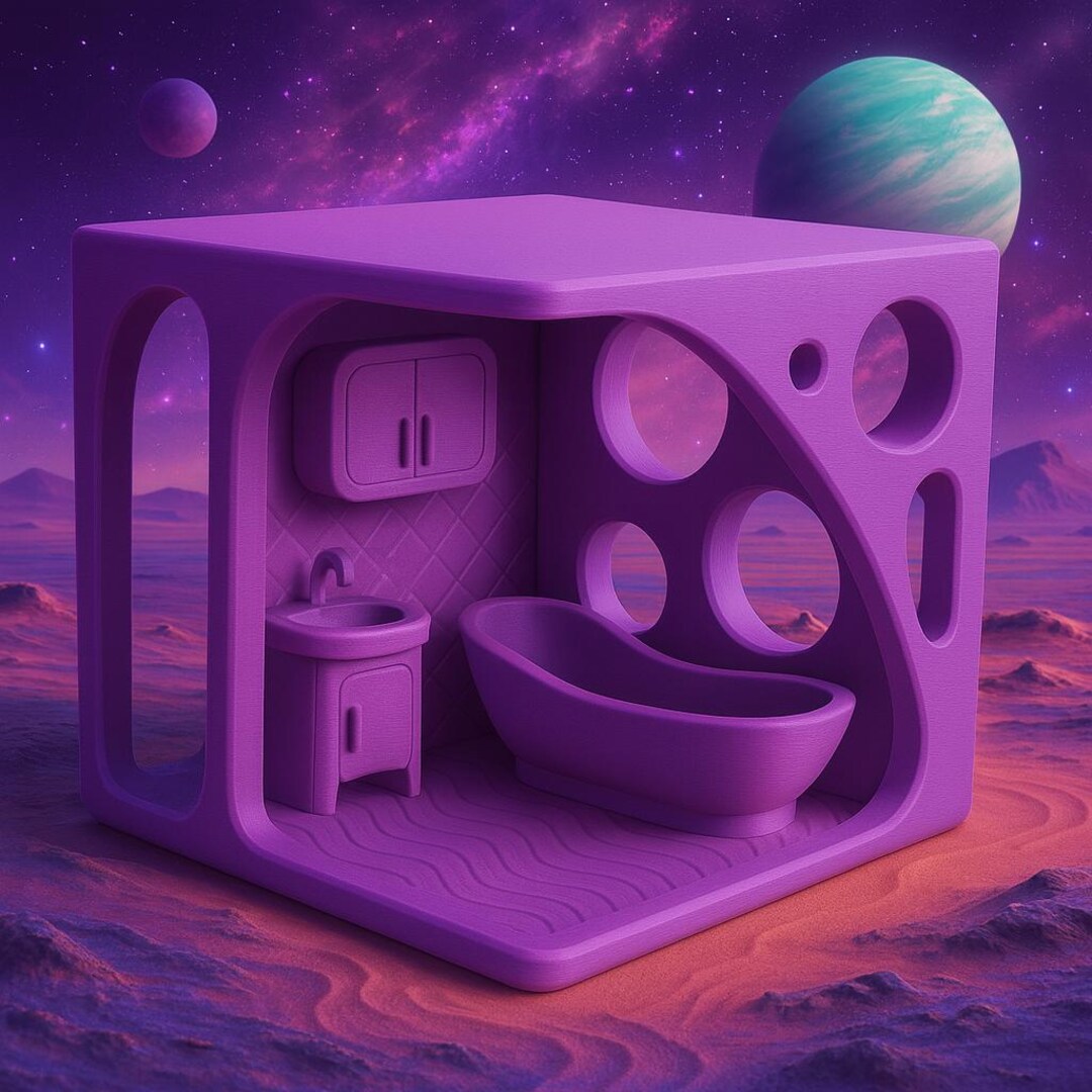 Cosmo Sanctum Bath – Galactic Orchid | Purple Futuristic Miniature Bath ...