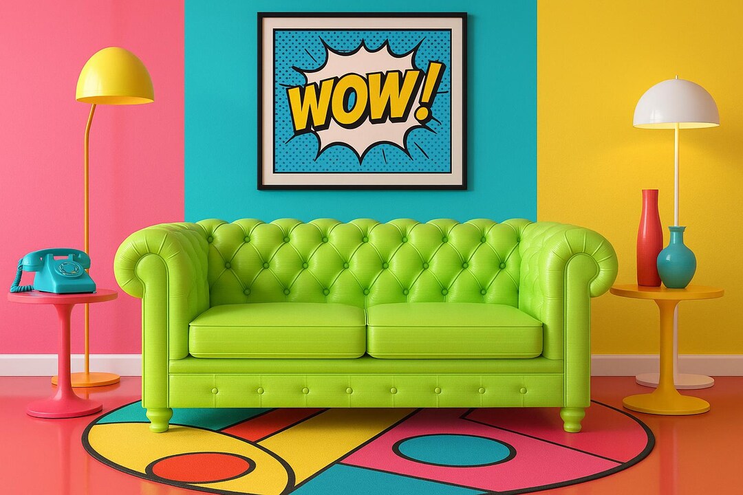 Pop Art Miniature Sofa – 1:12 Scale, Lime Green Chesterfield - Etsy UK