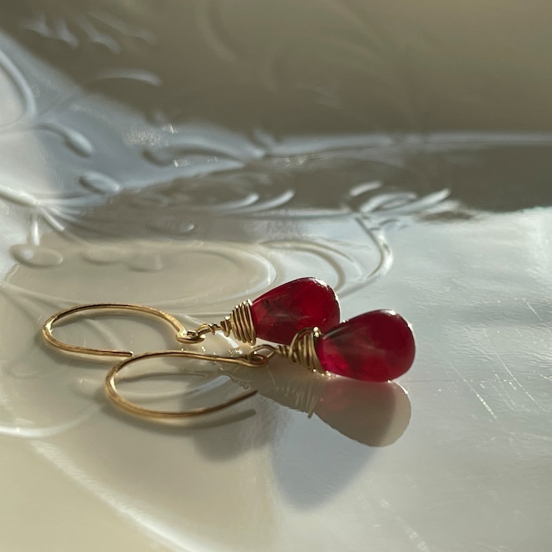Red Ruby Earrings - Etsy
