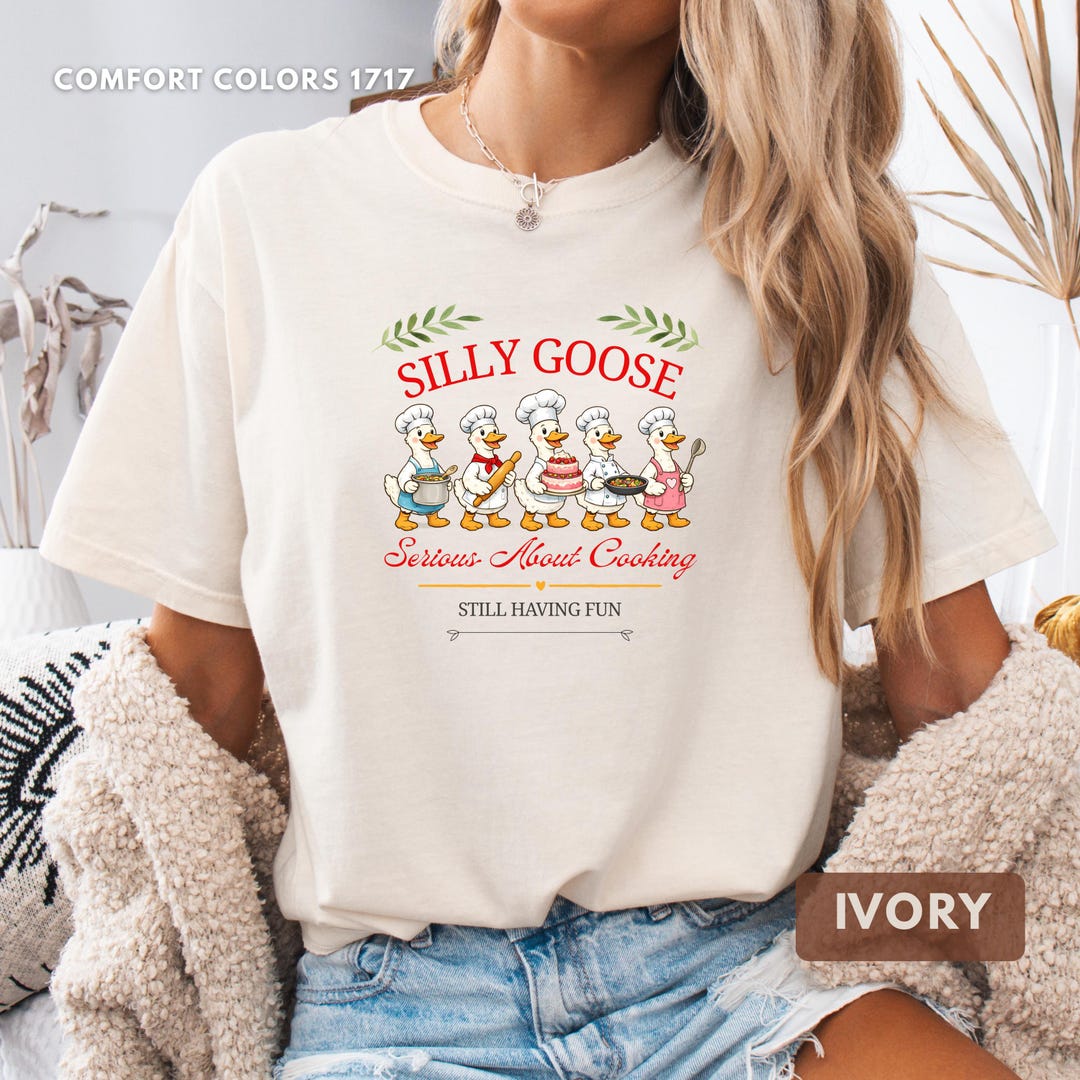 Silly Goose Cooking Club Tee, Comfort Colors T-shirt, Funny Chef Duck ...
