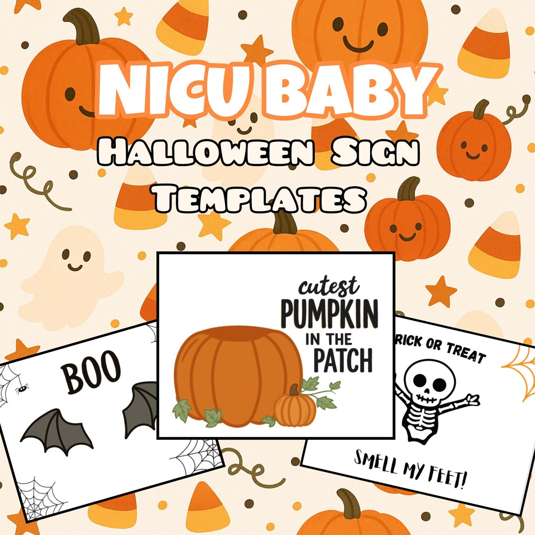 NICU BABY Halloween/fall Sign Template for Footprints and Photo Digital ...