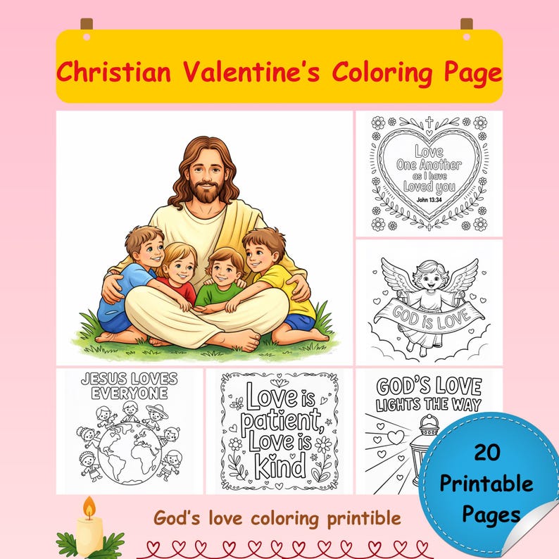 Christian Coloring Pages for Kids – Bible Verse Activity (instant ...
