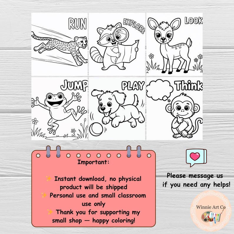 Kawaii Animal Sight Word Coloring Pages – 30 Printable Worksheets (PDF ...