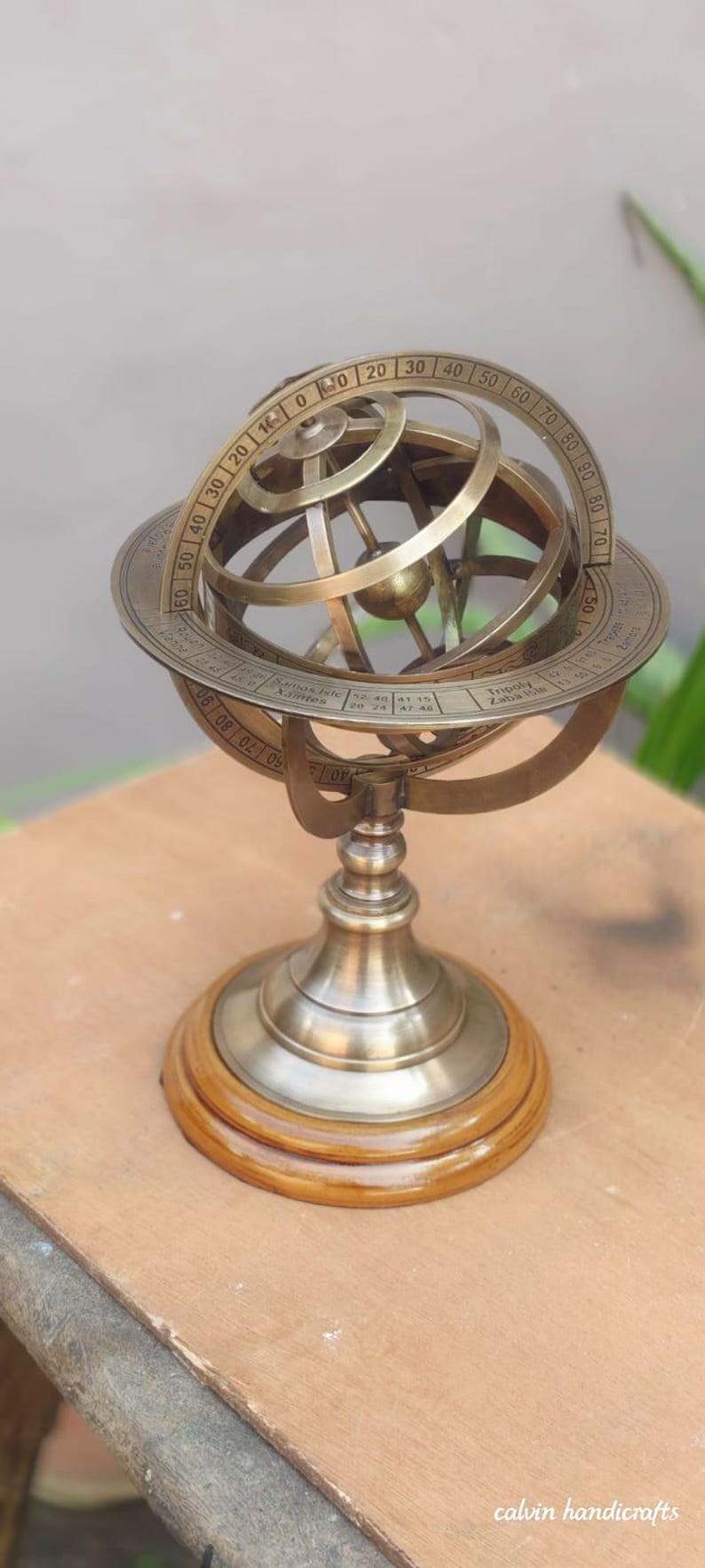 Nautical Brass Armillary Sphere World Globe | Vintage Astronomical ...